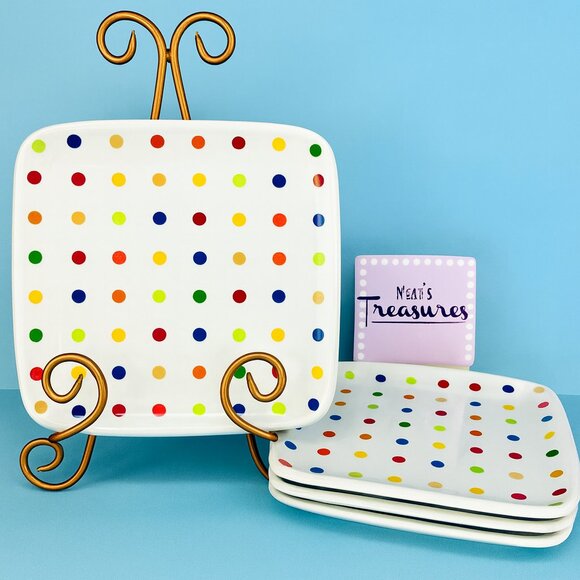 Signature | Dining | Signature Forma Polka Dots Muticolored Square ...